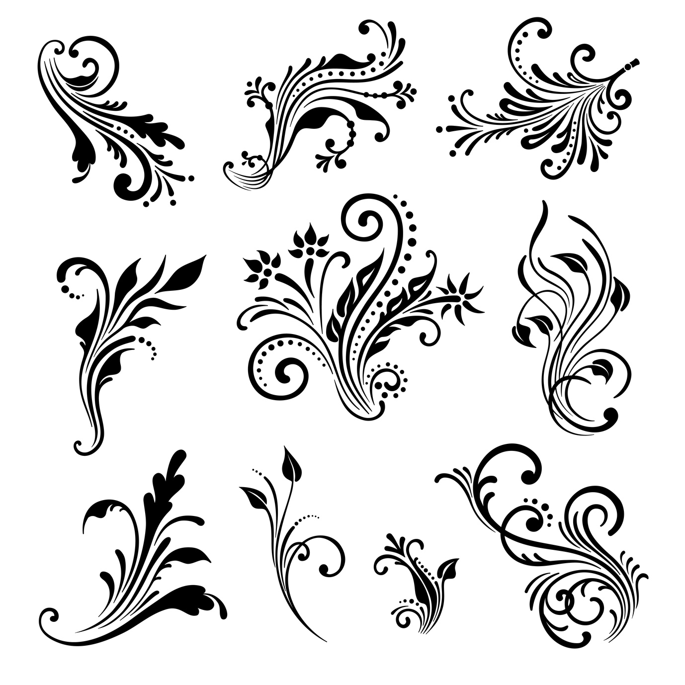 Vector set of vintage decorative elements. - Area Iron & Steel
